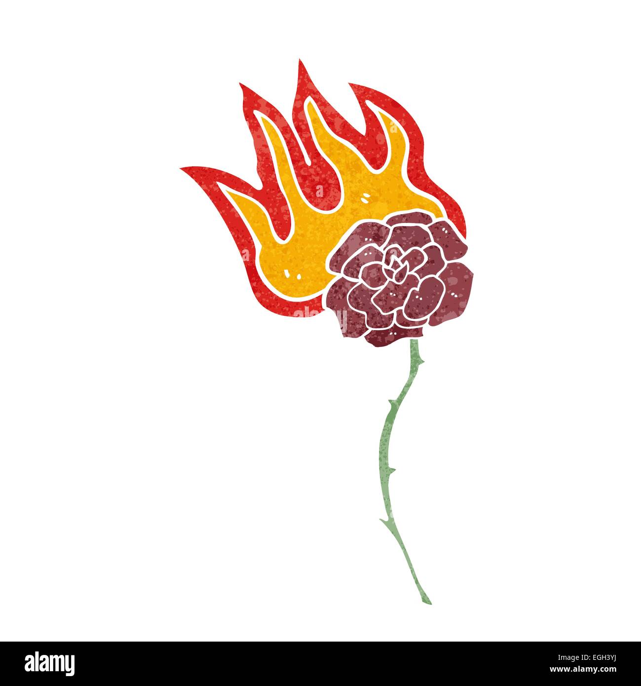 Rose On Fire Drawing