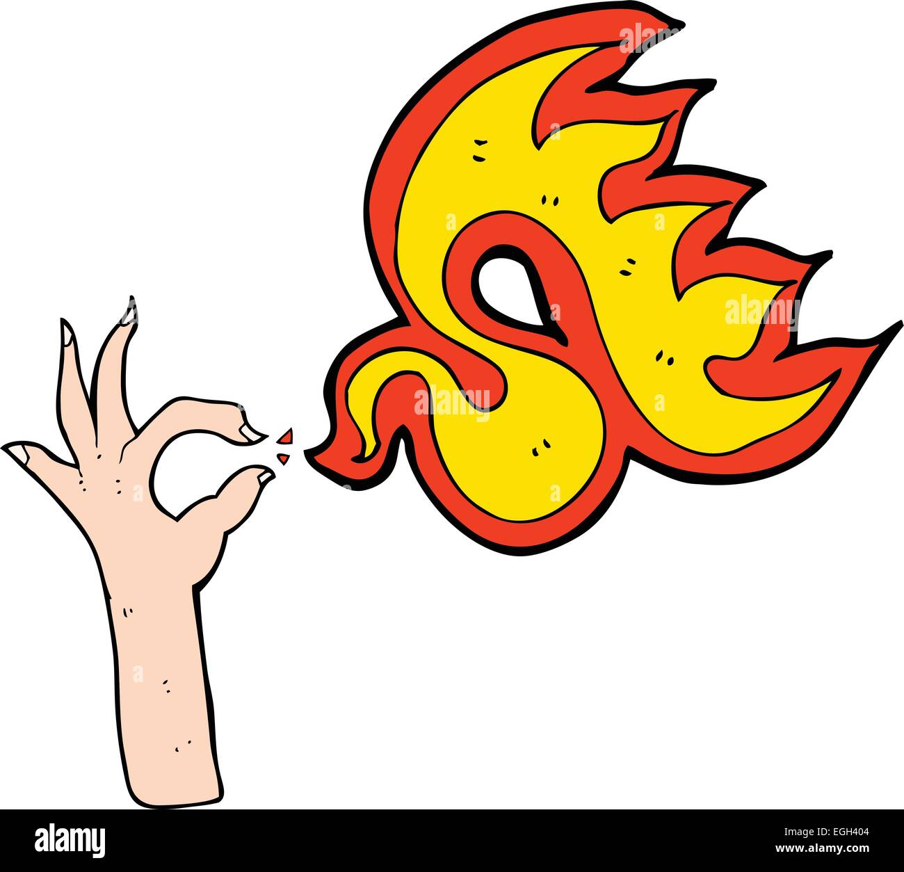 cartoon hand and fire symbol Stock Vector Image & Art - Alamy