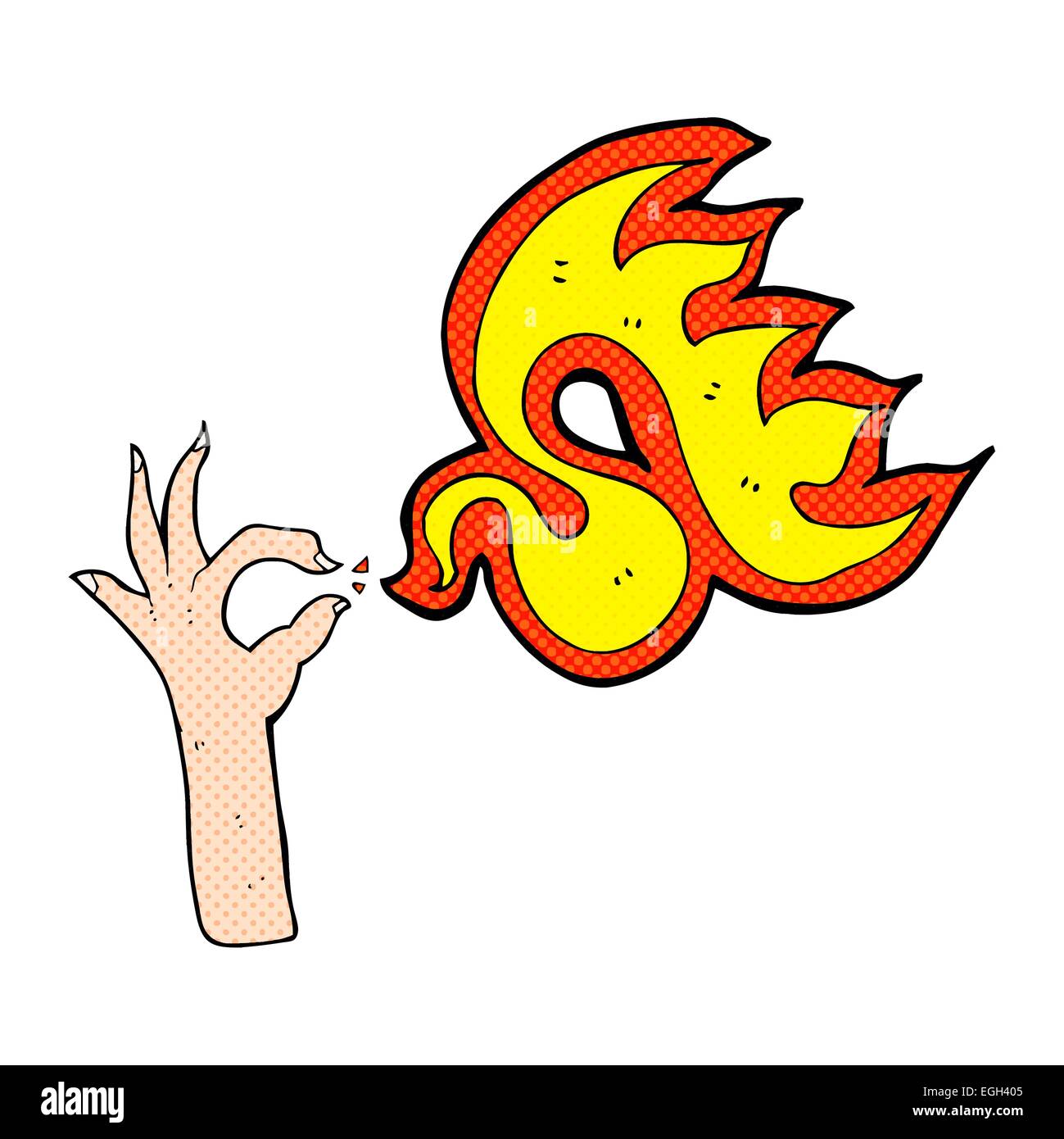 cartoon hand and fire symbol Stock Vector Image & Art - Alamy