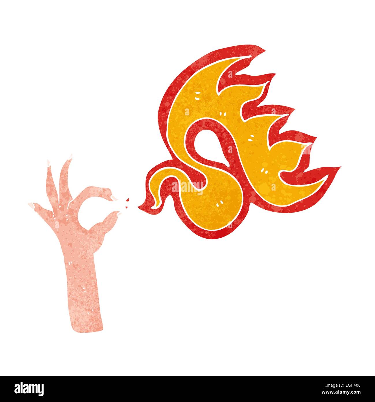 cartoon hand and fire symbol Stock Vector Image & Art - Alamy