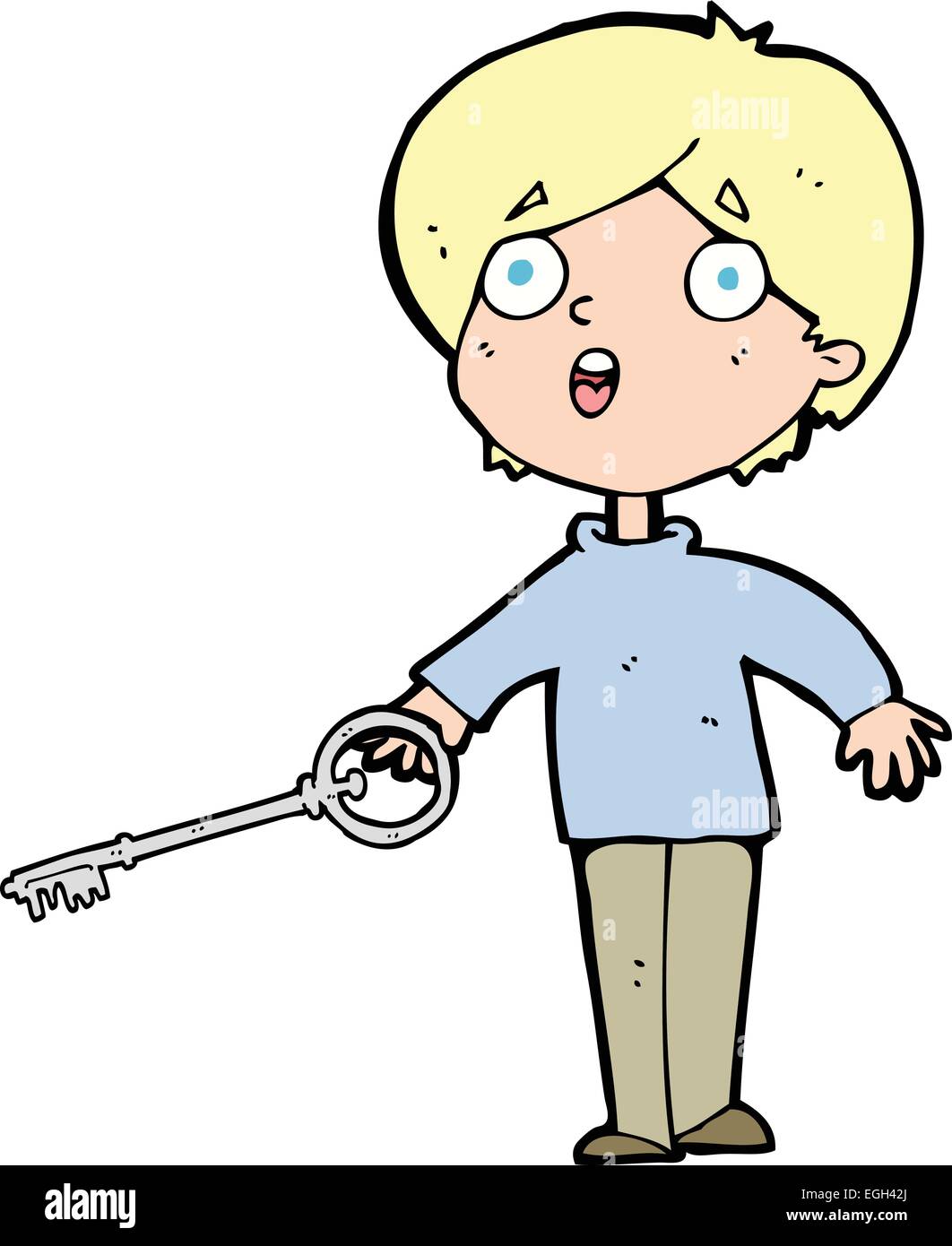 Cartoon boy key Cut Out Stock Images & Pictures - Alamy