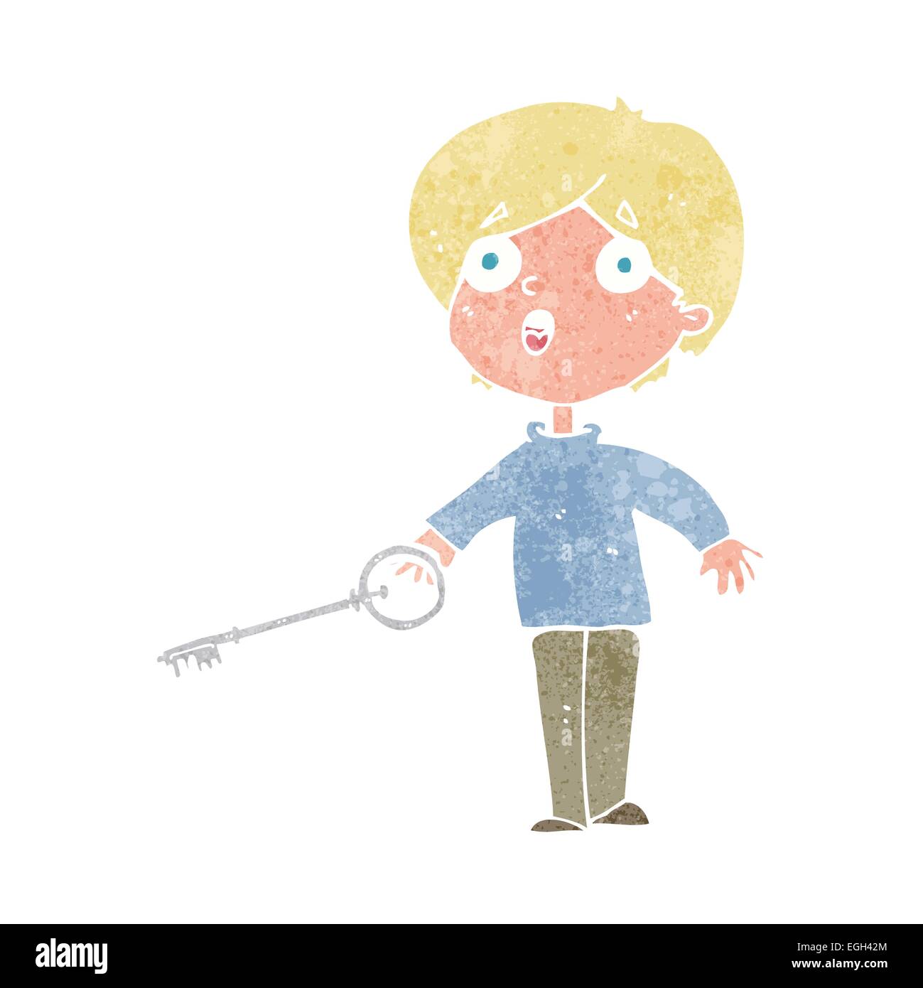 cartoon boy with key Stock Vector Image & Art - Alamy