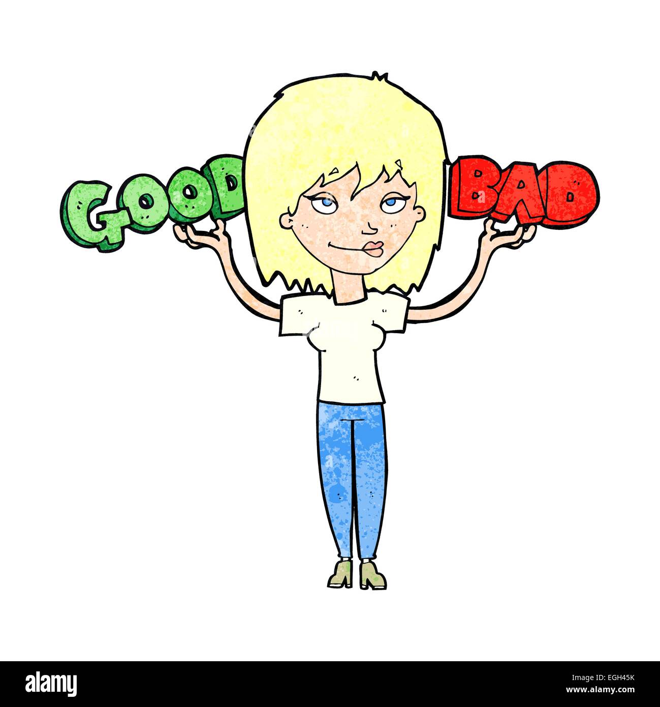 Woman weighing up options Stock Vector Images - Alamy