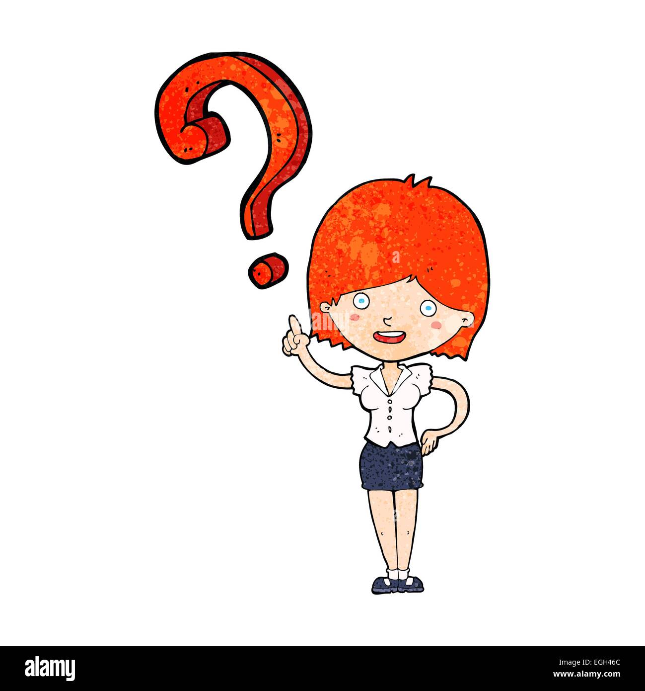 cartoon woman asking question Stock Vector Image & Art - Alamy