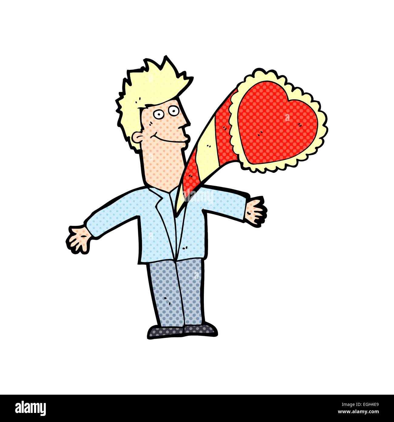 cartoon man with thumping heart Stock Vector Image & Art - Alamy