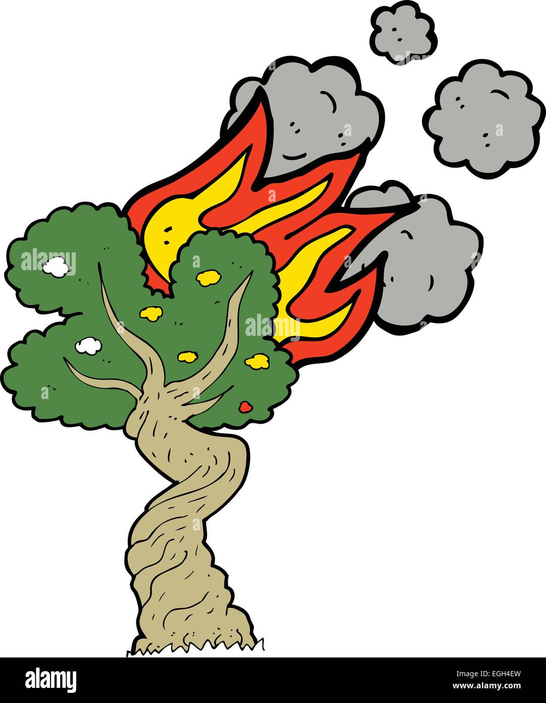 cartoon burning tree Stock Vector Image & Art - Alamy