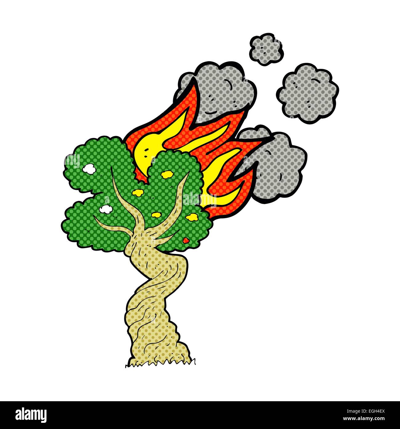 cartoon burning tree Stock Vector Image & Art - Alamy