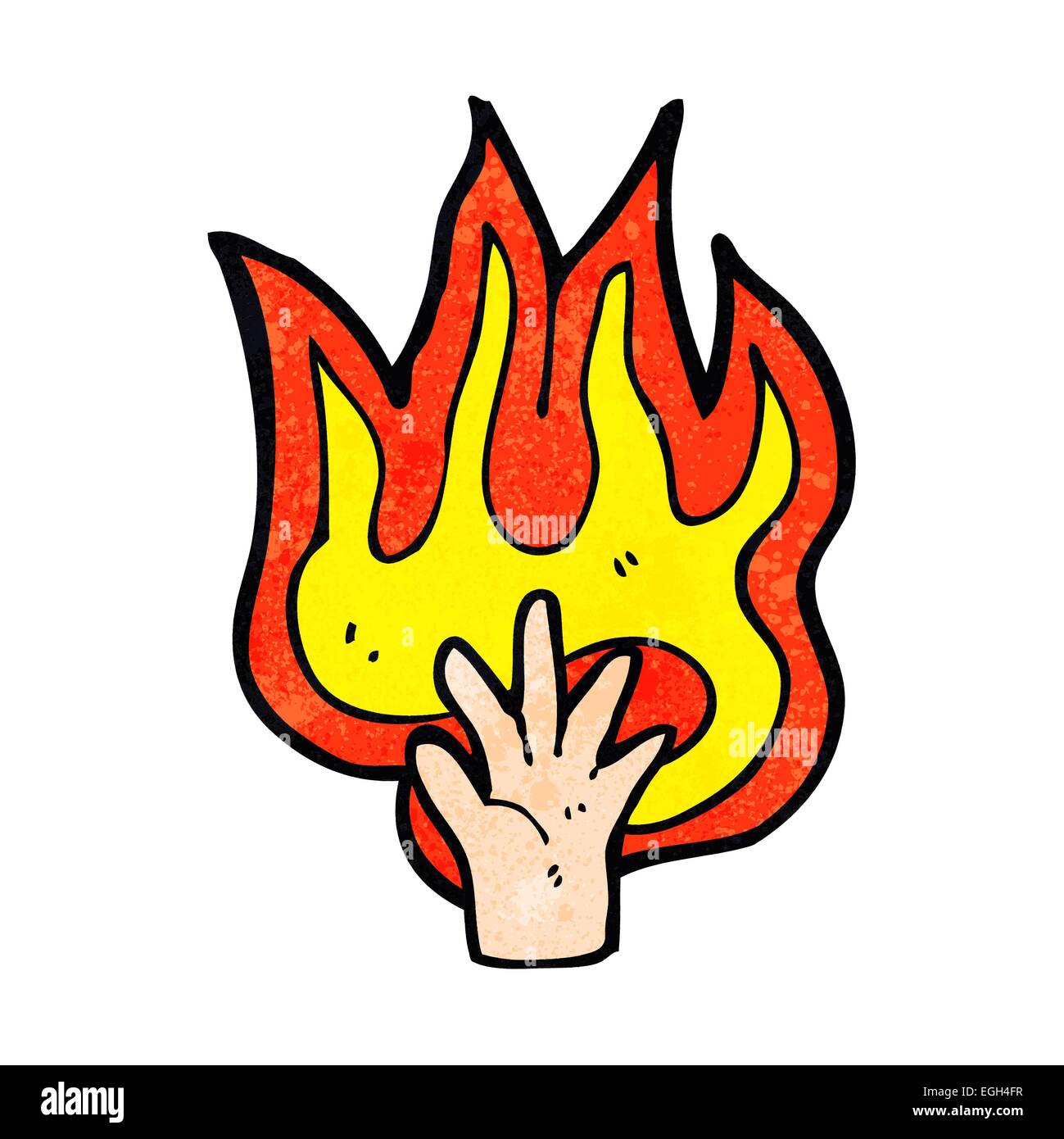 cartoon flaming hand symbol Stock Vector Image & Art - Alamy