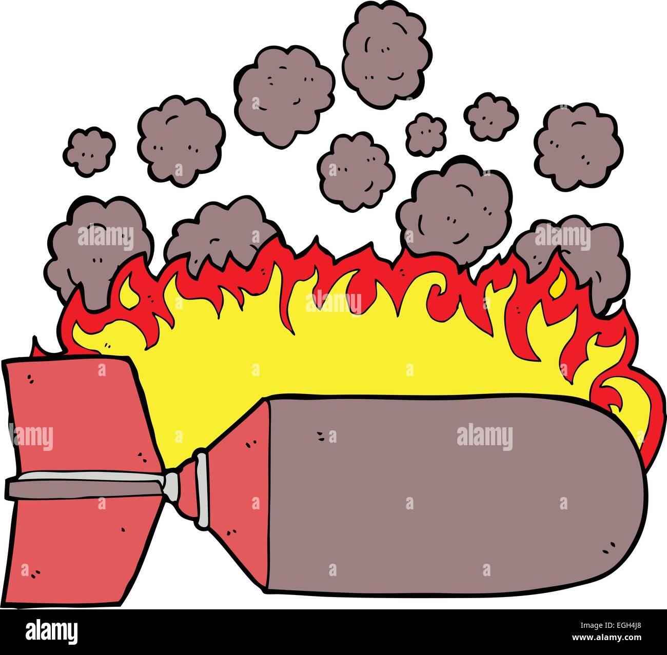 cartoon flaming bomb Stock Vector Image & Art - Alamy