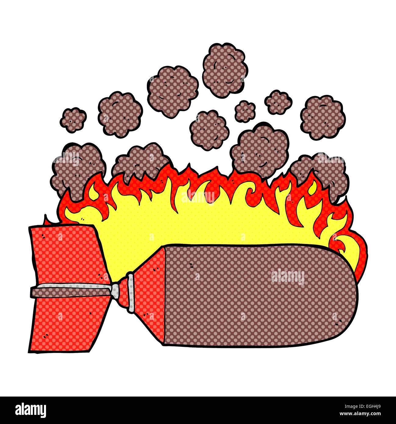cartoon flaming bomb Stock Vector Image & Art - Alamy