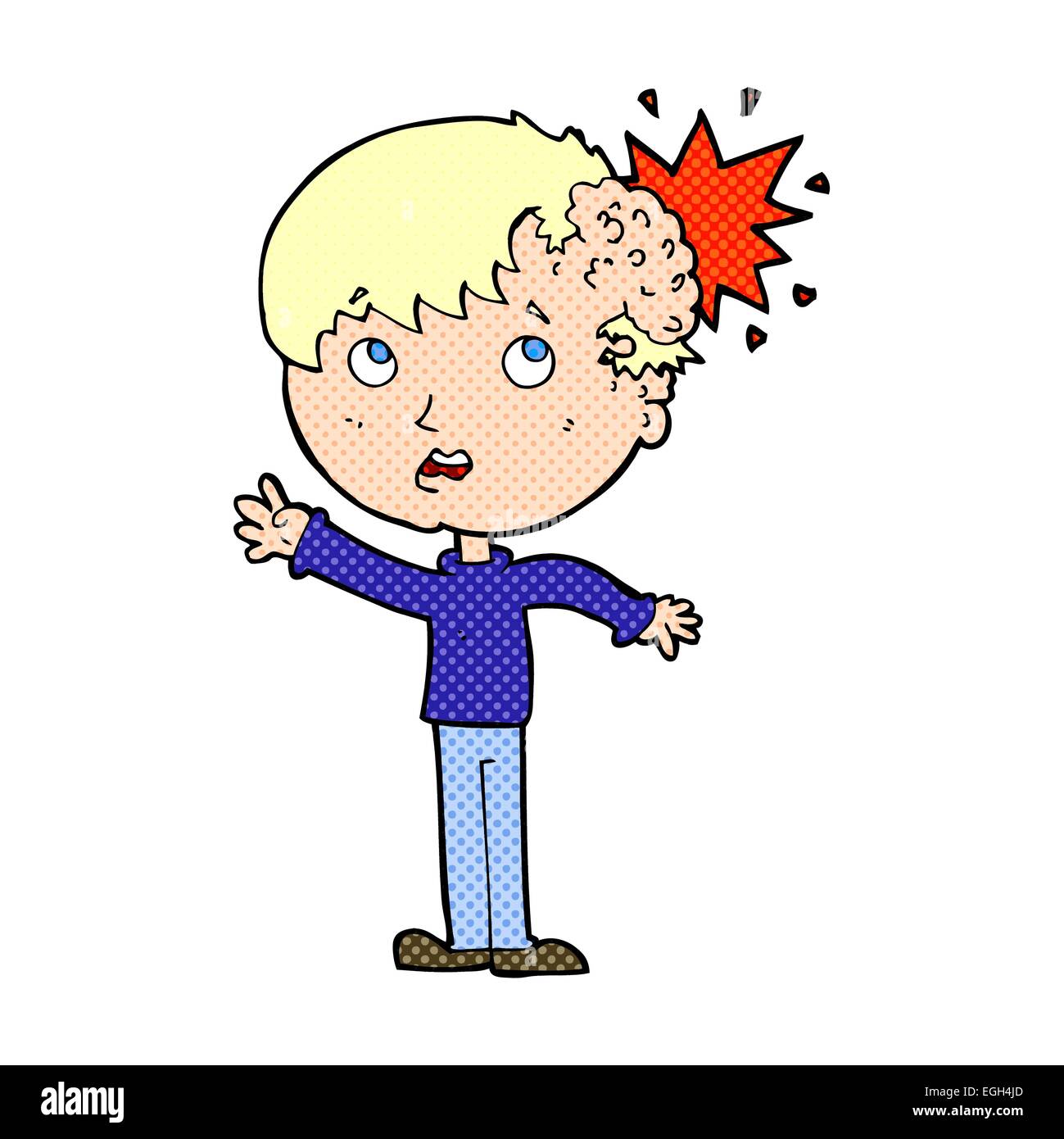cartoon boy with injured head Stock Vector Image & Art - Alamy