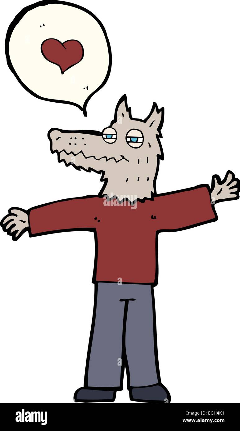 cartoon werewolf in love Stock Vector Image & Art - Alamy