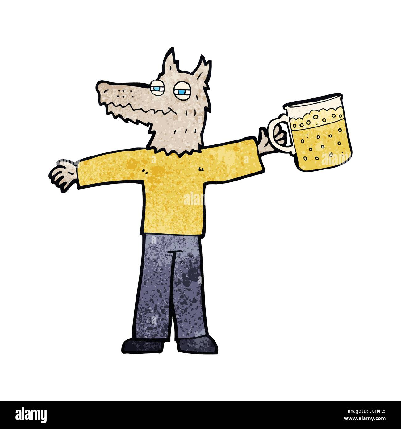 cartoon wolf man drinking beer Stock Vector Image & Art - Alamy