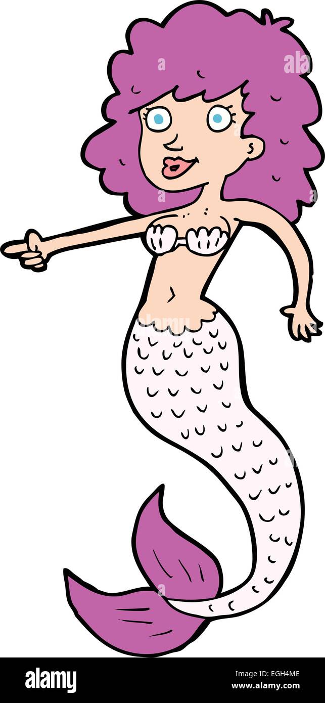 Cartoon pink mermaid Stock Vector Images - Alamy