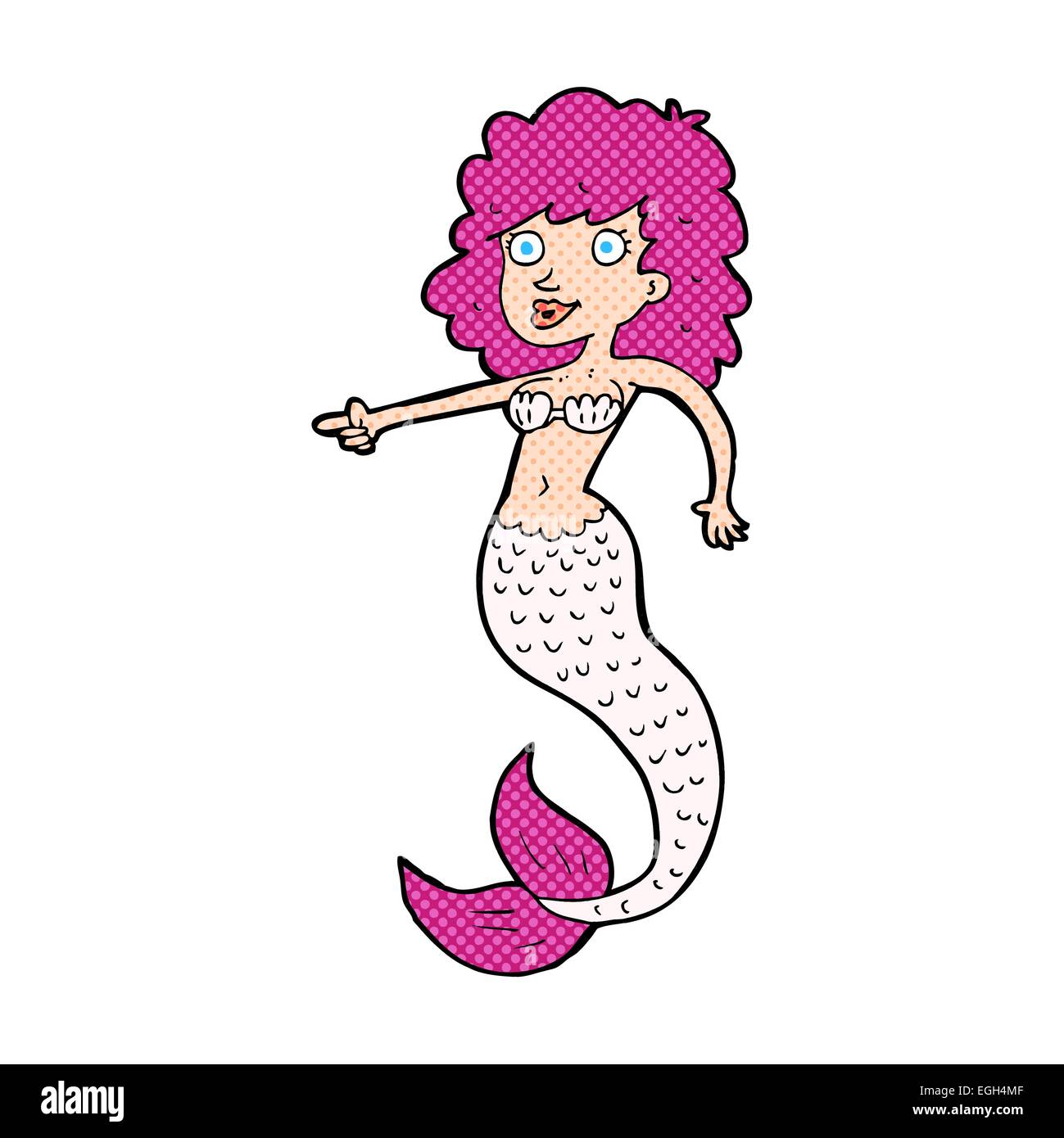 Cartoon pink mermaid Cut Out Stock Images & Pictures - Alamy