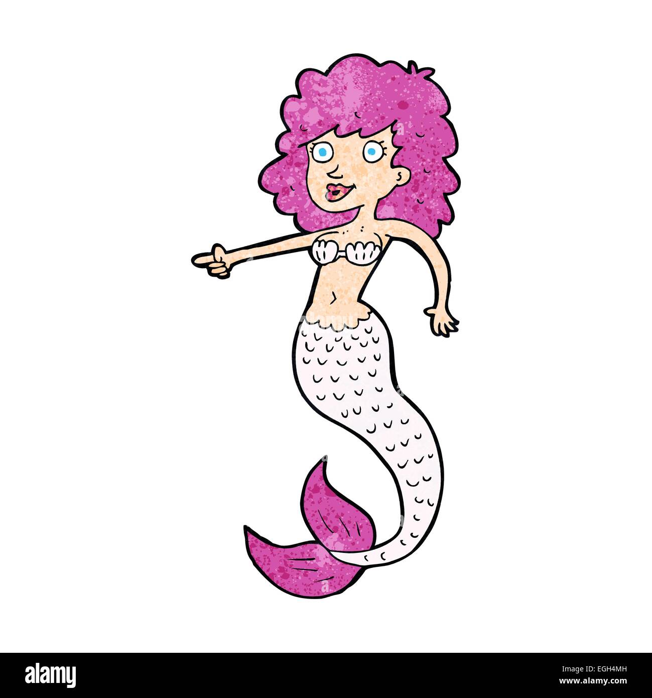 cartoon pink mermaid Stock Vector Image & Art - Alamy