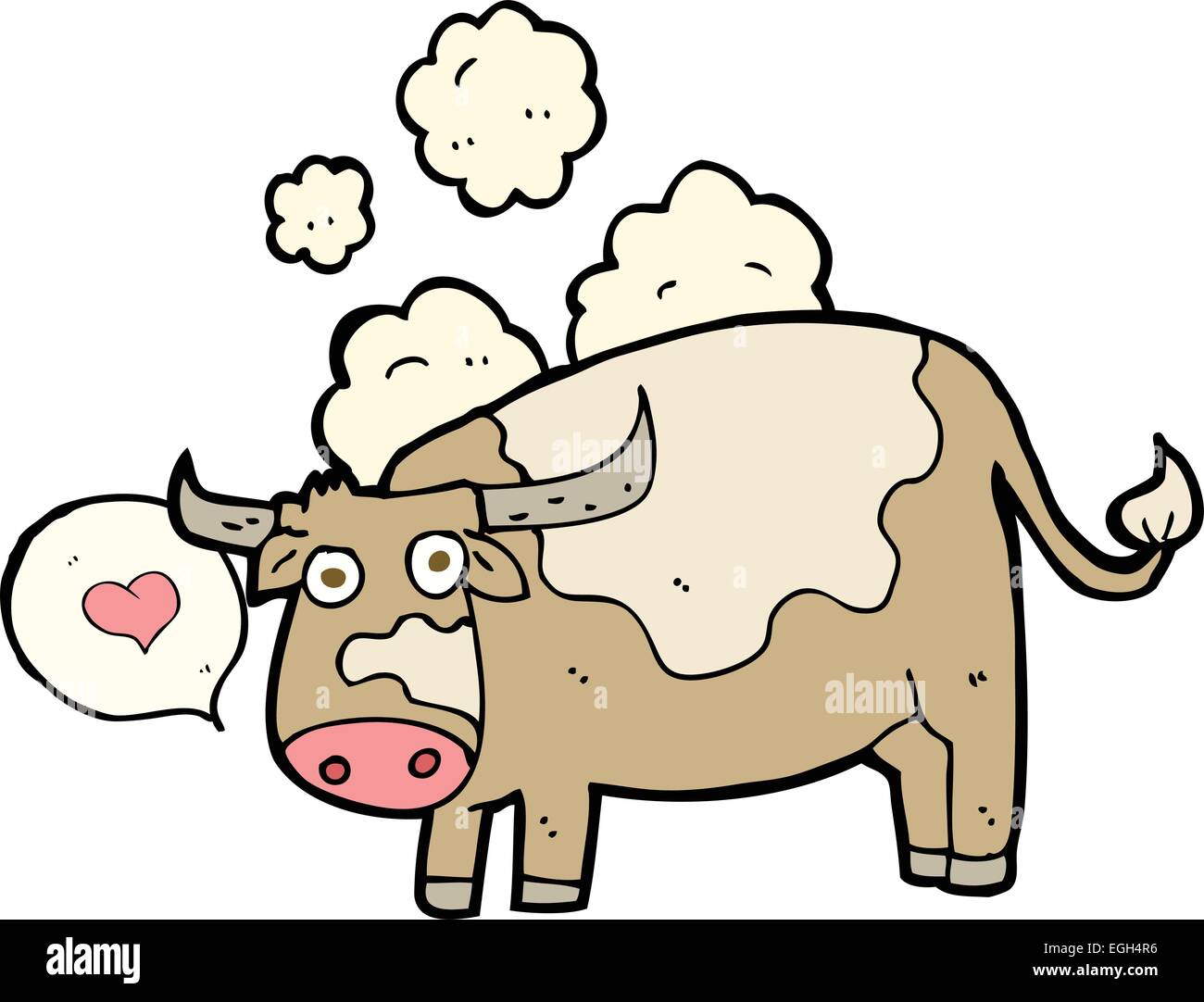 cartoon cow with love heart Stock Vector Image & Art - Alamy