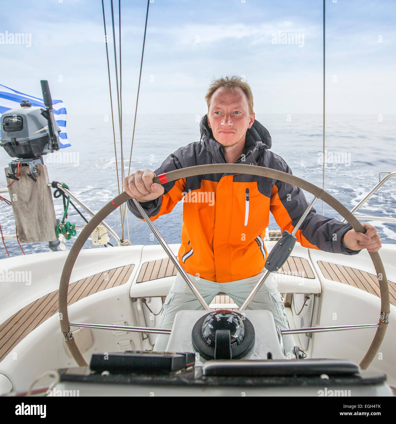 Young Man Steering Boat High Resolution Stock Photography and Images ...