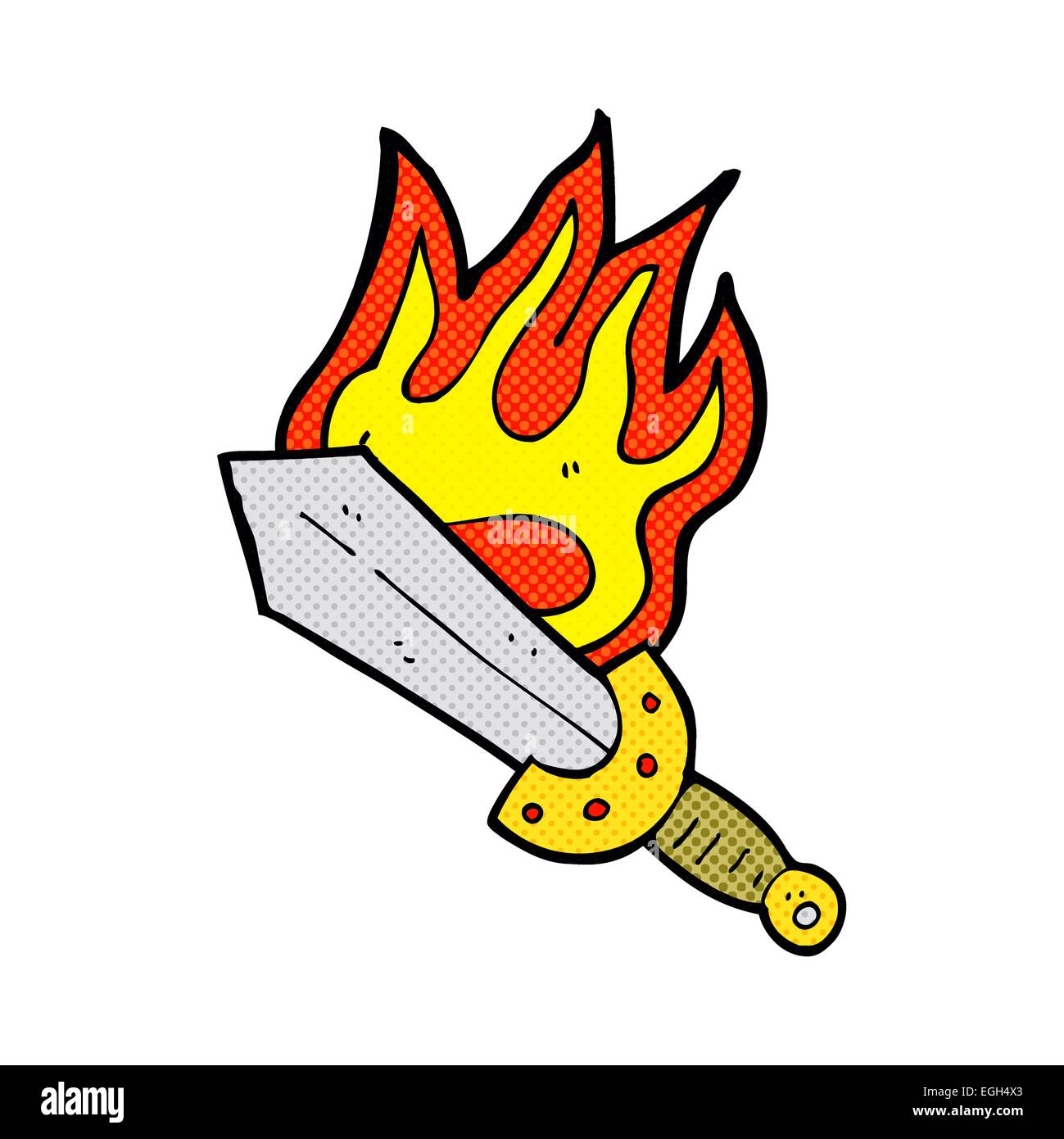 cartoon flaming sword Stock Vector Image & Art - Alamy
