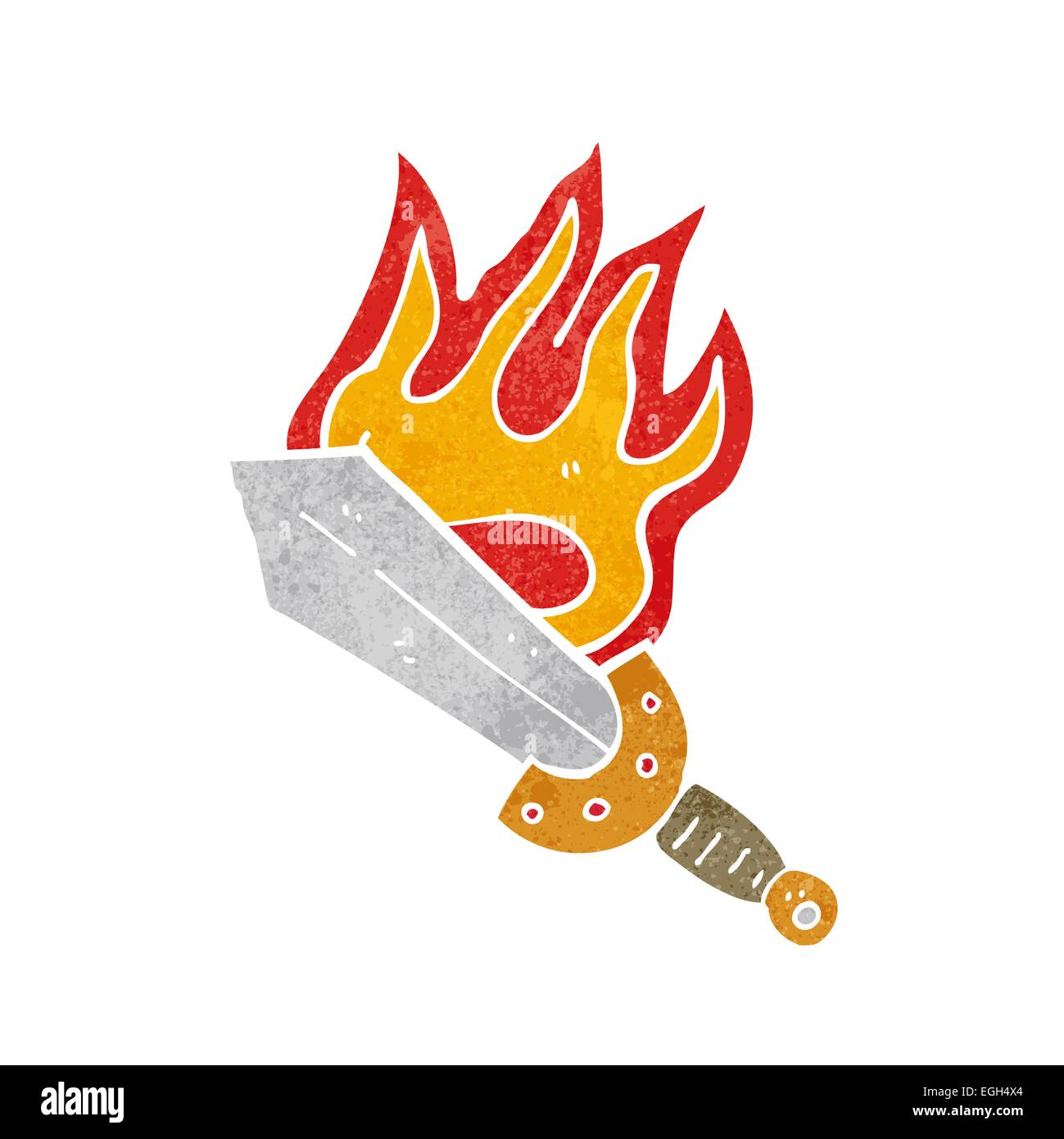 Cartoon flaming sword Cut Out Stock Images & Pictures - Alamy