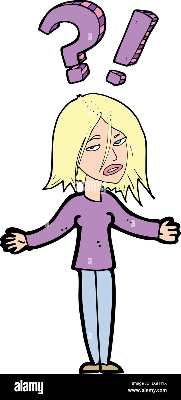 cartoon woman asking question Stock Vector Image & Art - Alamy