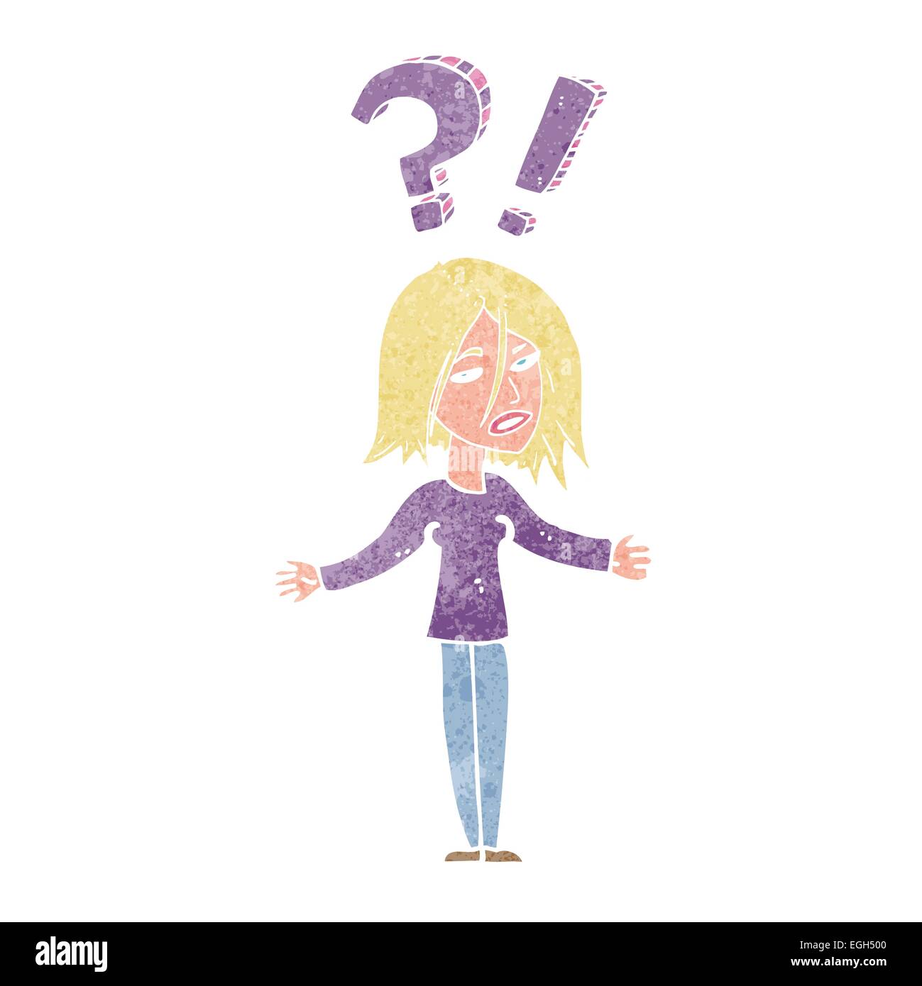 cartoon woman asking question Stock Vector Image & Art - Alamy