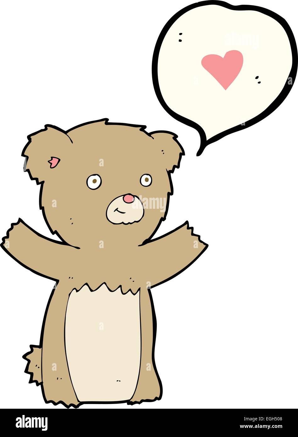cartoon teddy bear with love heart Stock Vector Image & Art - Alamy