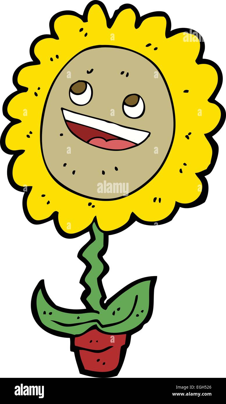 cartoon happy sunflower Stock Vector Image & Art - Alamy
