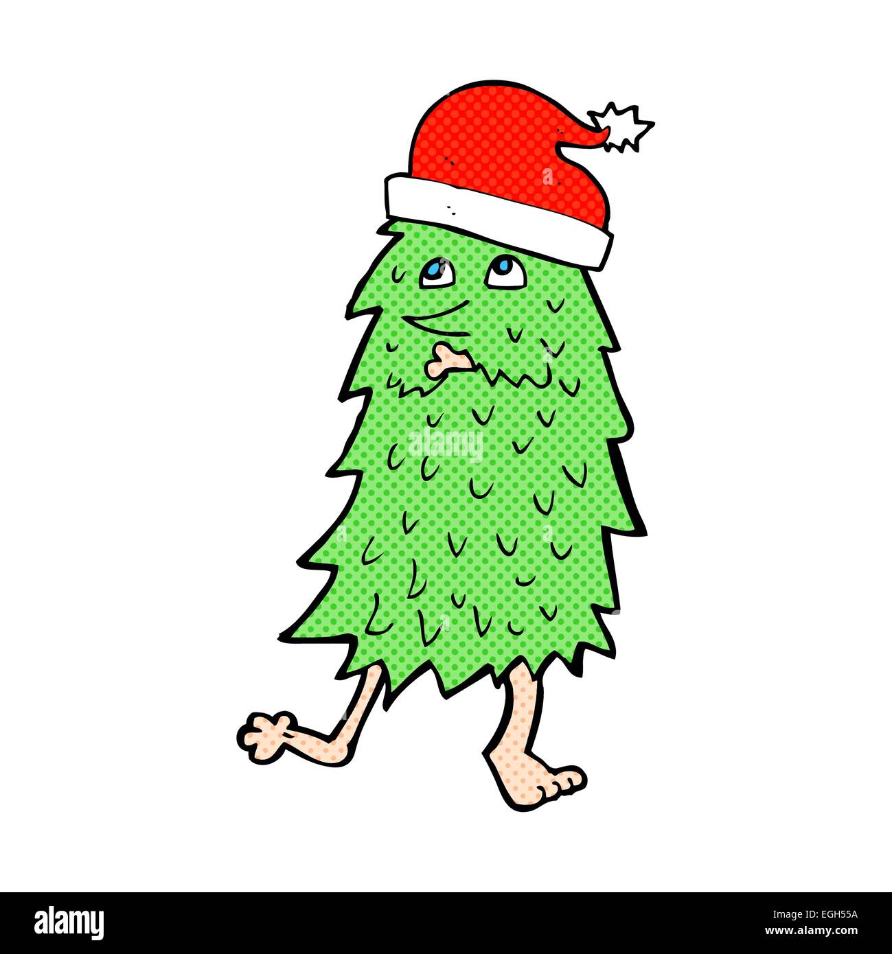 cartoon christmas tree dancing Stock Vector Image & Art - Alamy