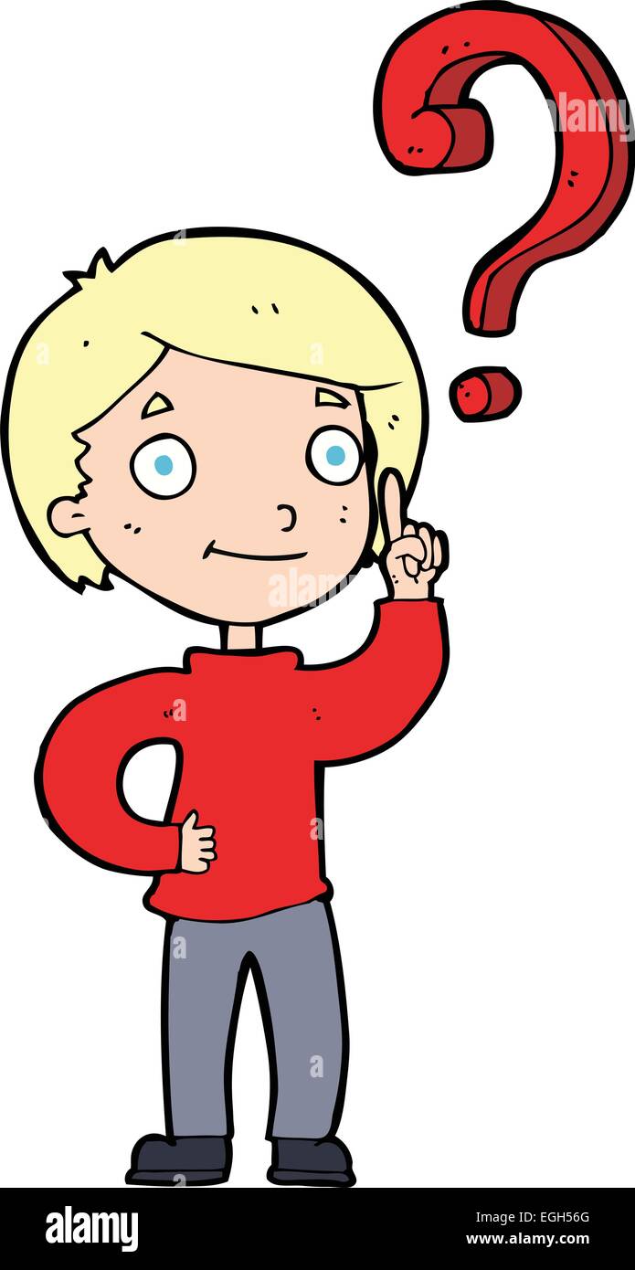 cartoon boy asking question Stock Vector Image & Art - Alamy