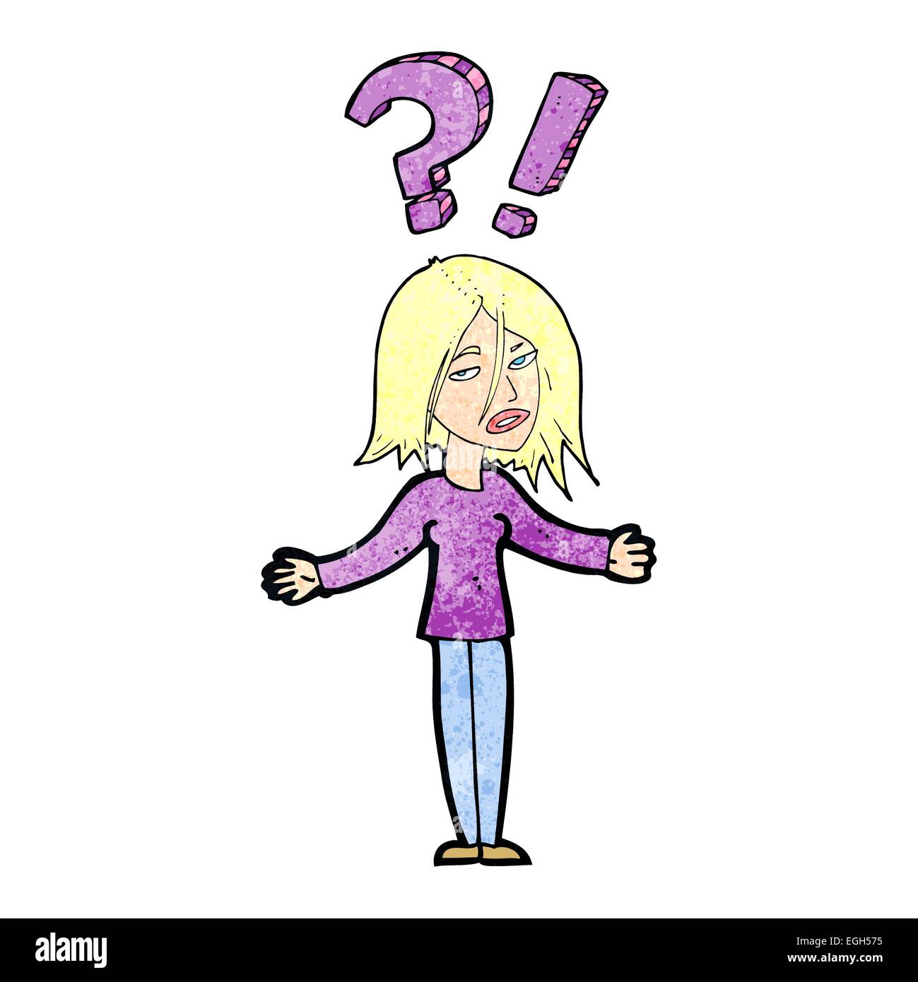cartoon woman asking question Stock Vector Image & Art - Alamy