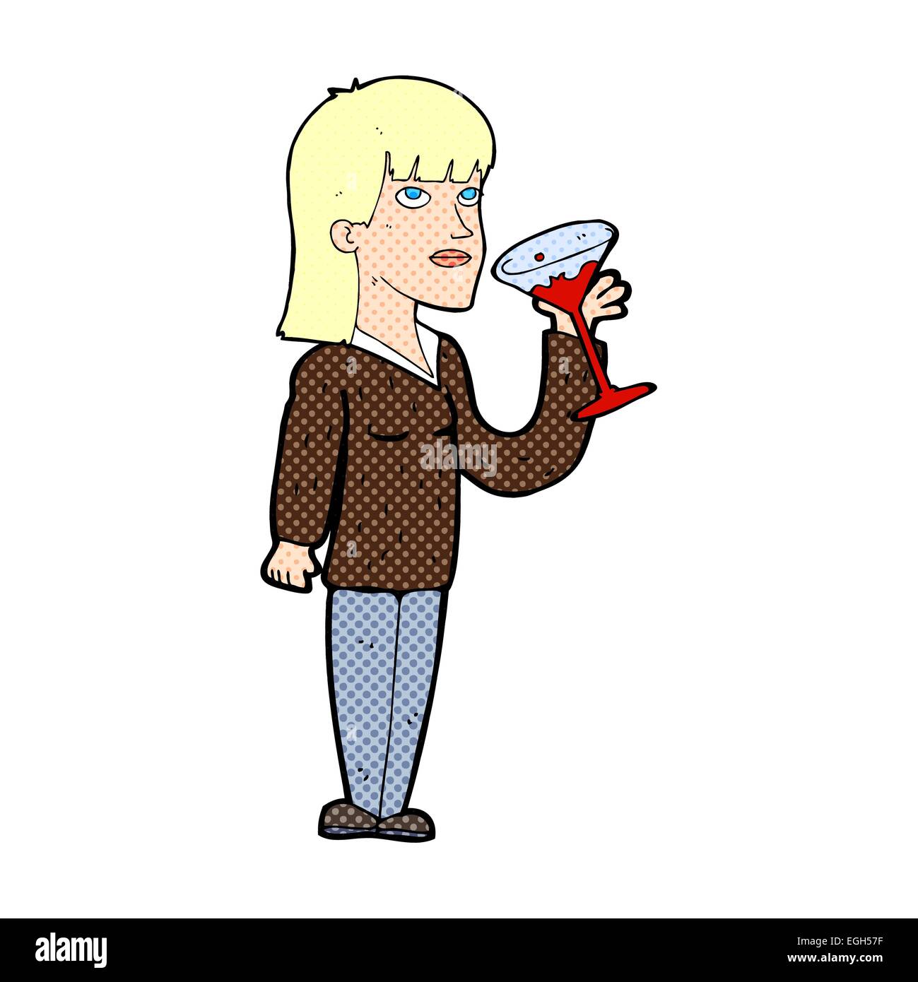cartoon woman trying out a new cocktail Stock Vector Image & Art - Alamy