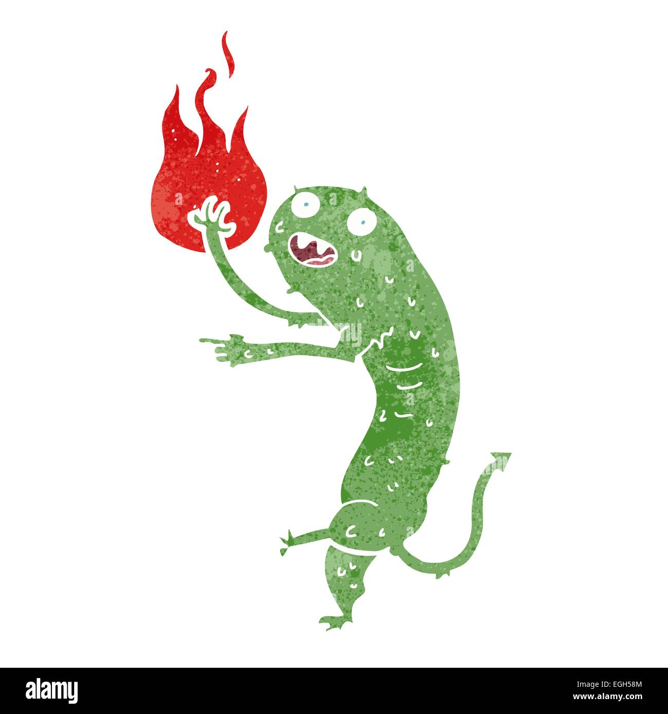 cartoon little imp with fire Stock Vector Image & Art - Alamy