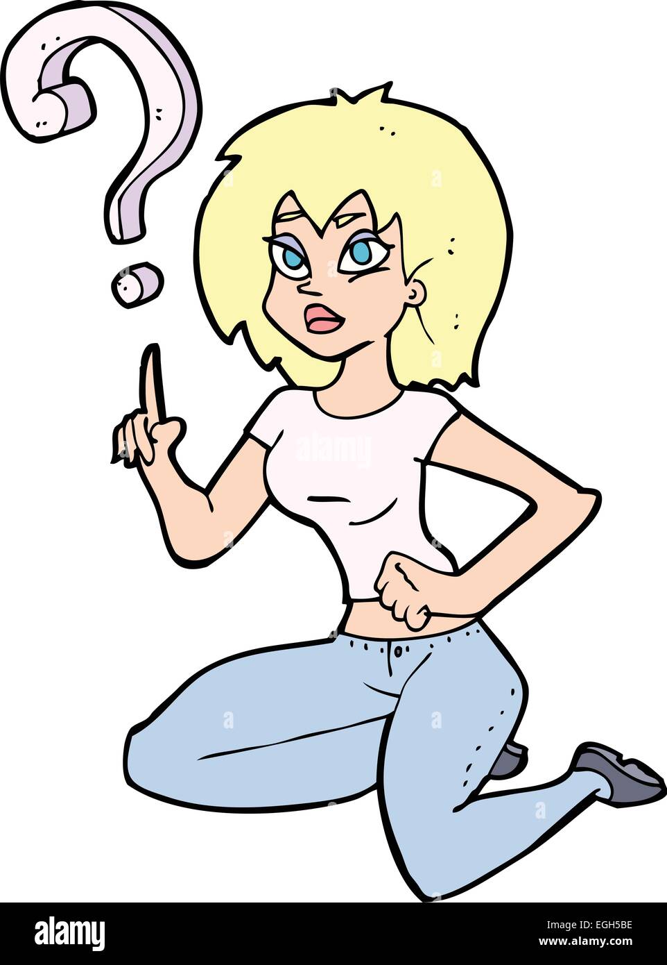cartoon woman asking question Stock Vector Image & Art - Alamy