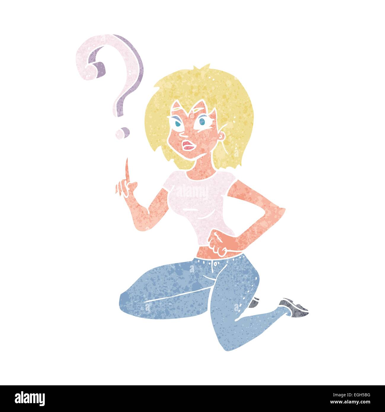 cartoon woman asking question Stock Vector Image & Art - Alamy