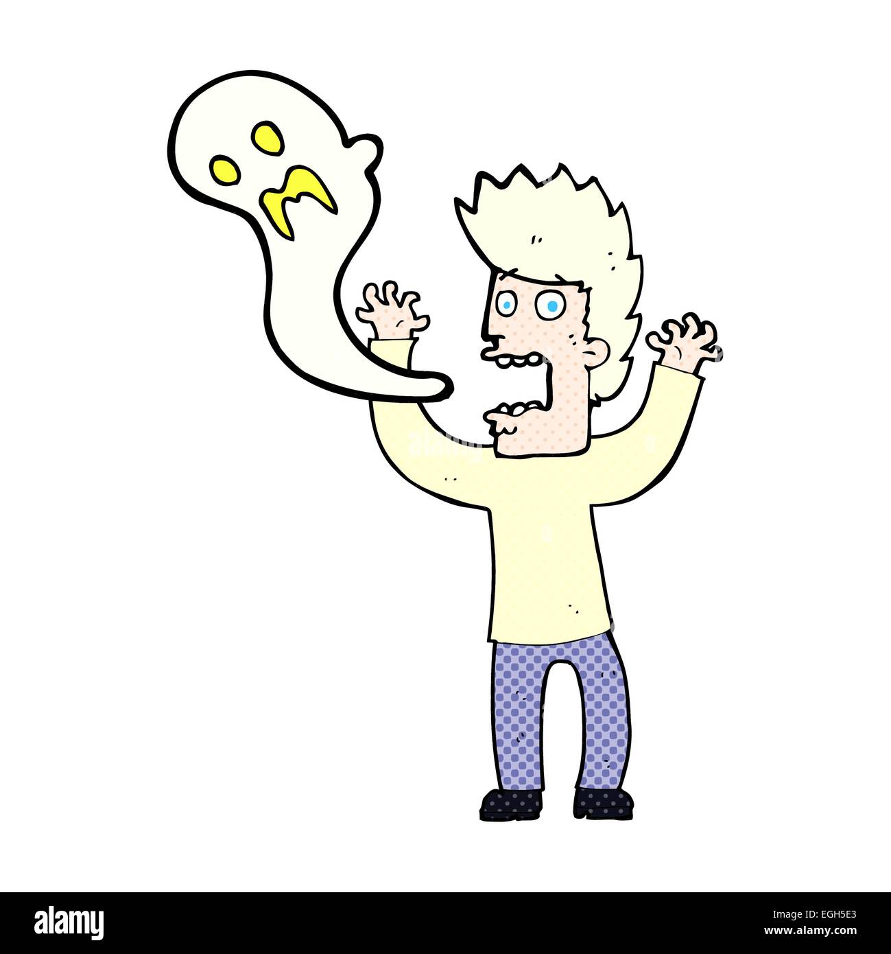 cartoon man possessed by ghost Stock Vector Image & Art - Alamy