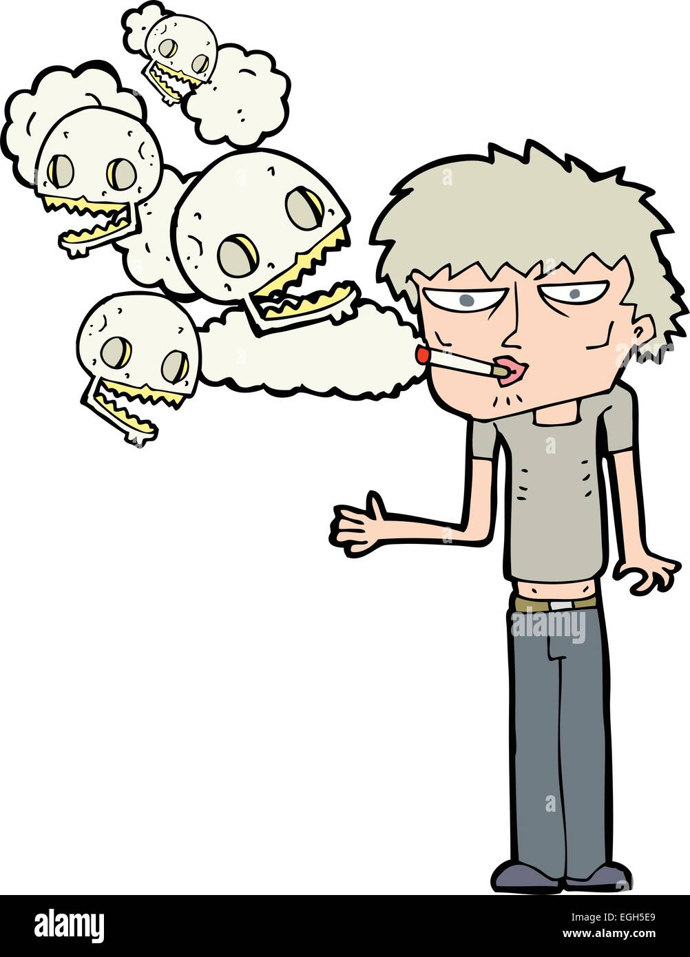 cartoon person smoking cigarette Stock Vector Image & Art - Alamy