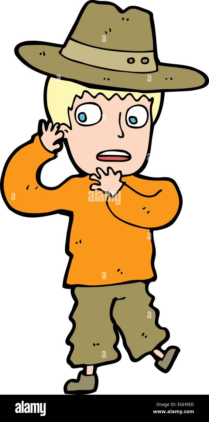 cartoon scared boy in hat Stock Vector Image & Art - Alamy