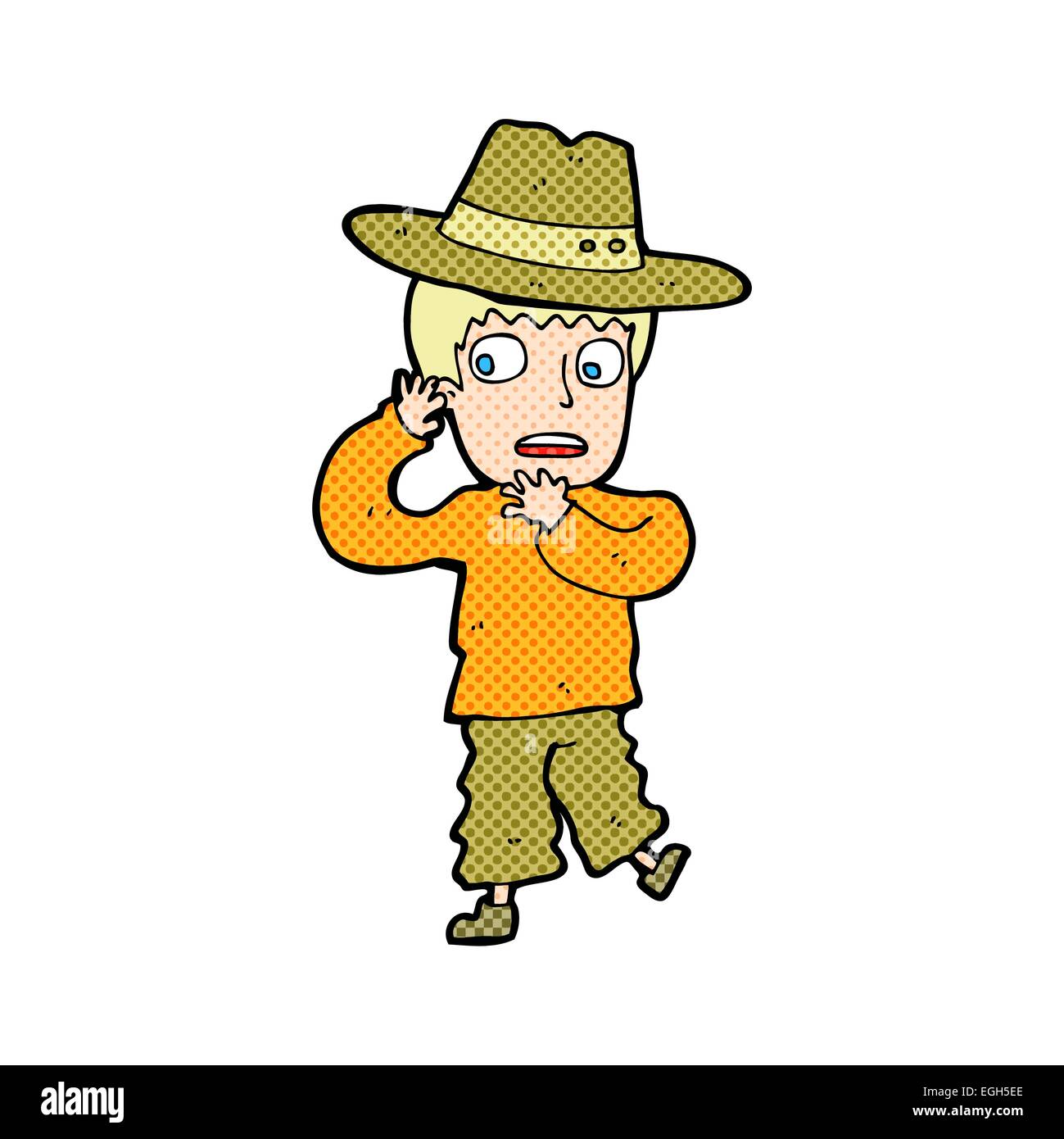 cartoon scared boy in hat Stock Vector Image & Art - Alamy