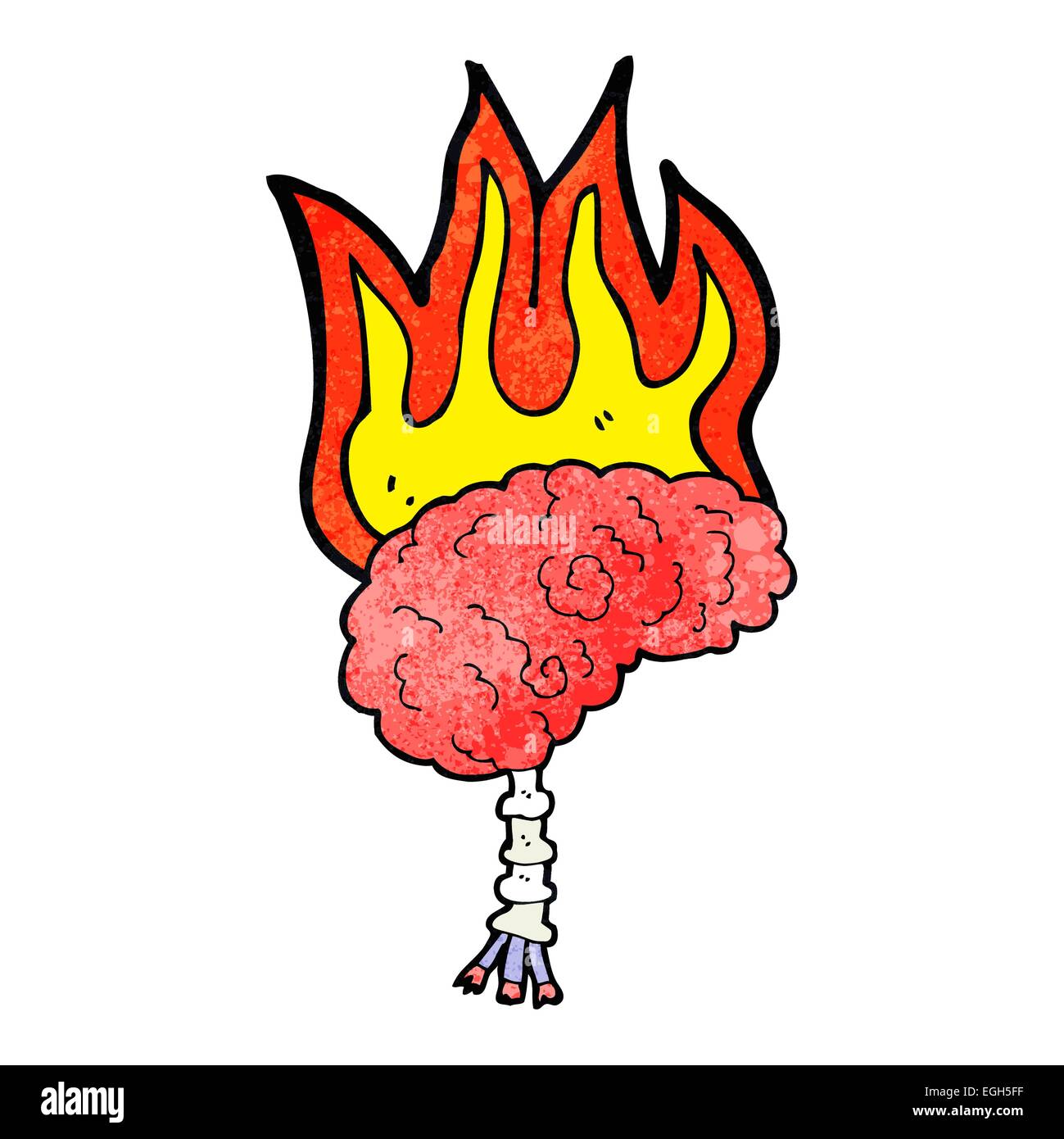 cartoon brain on fire Stock Vector Image & Art - Alamy