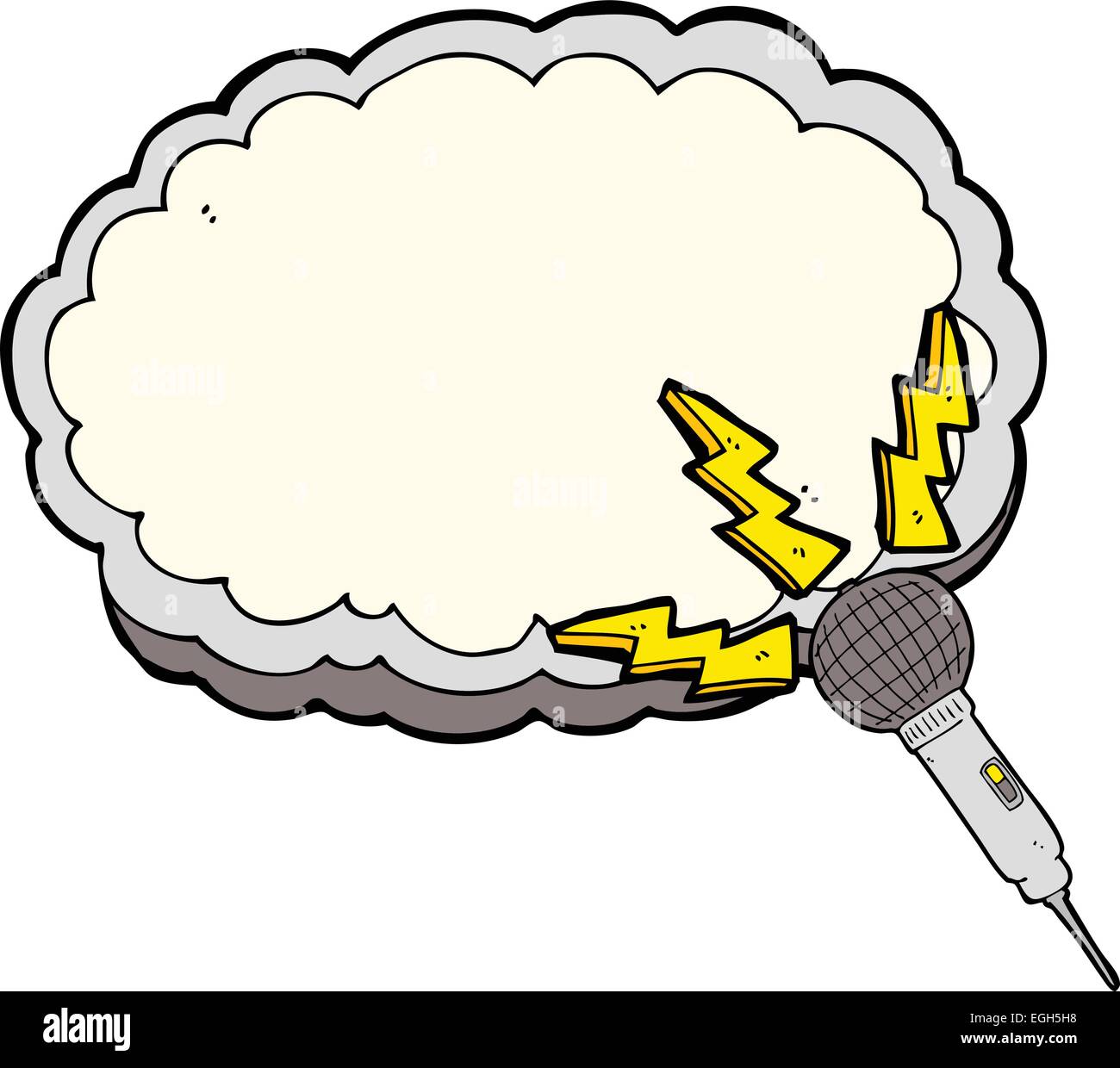 cartoon microphone and space for text cloud Stock Vector Image & Art ...