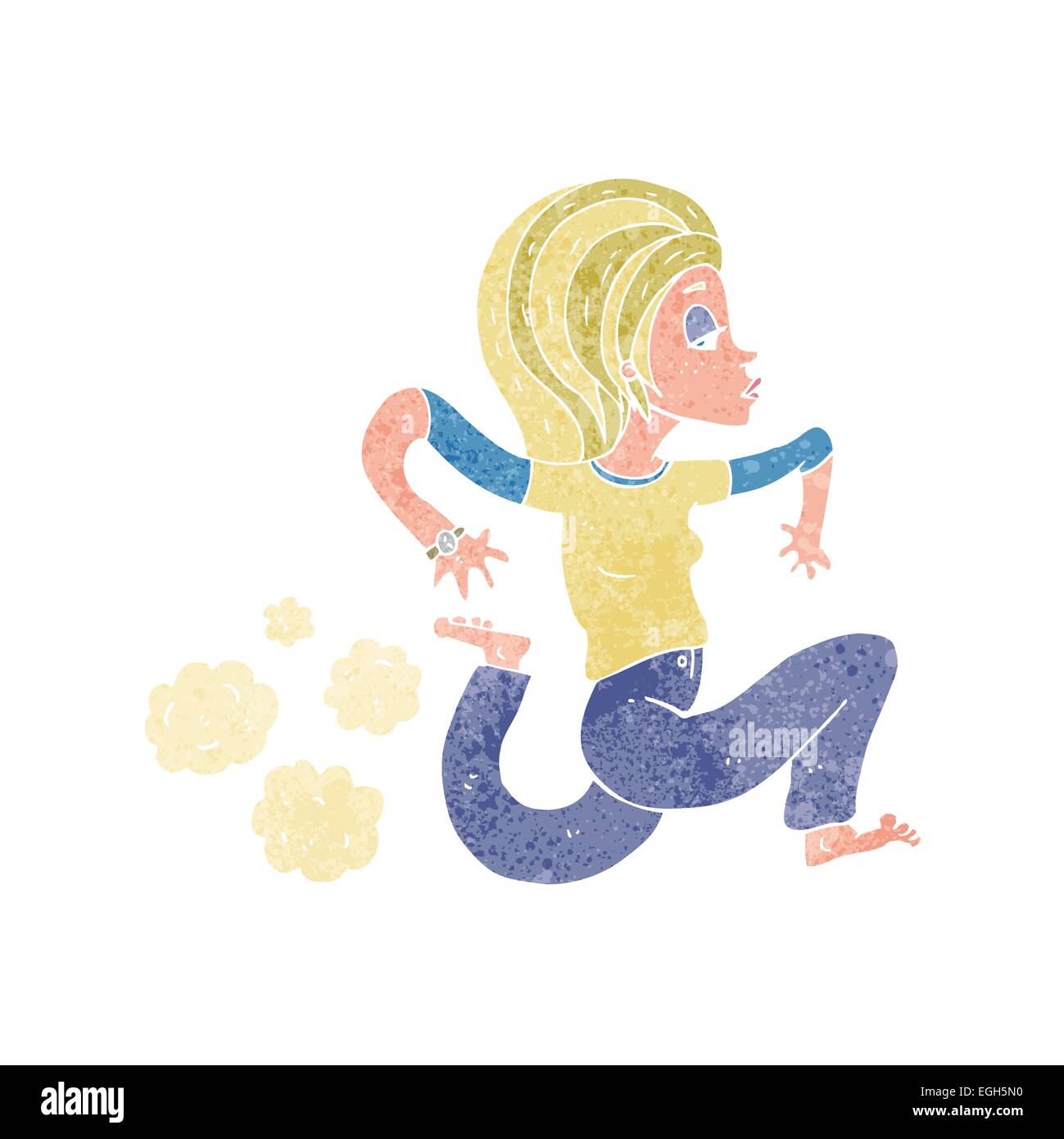 cartoon woman running barefoot Stock Vector Image & Art - Alamy