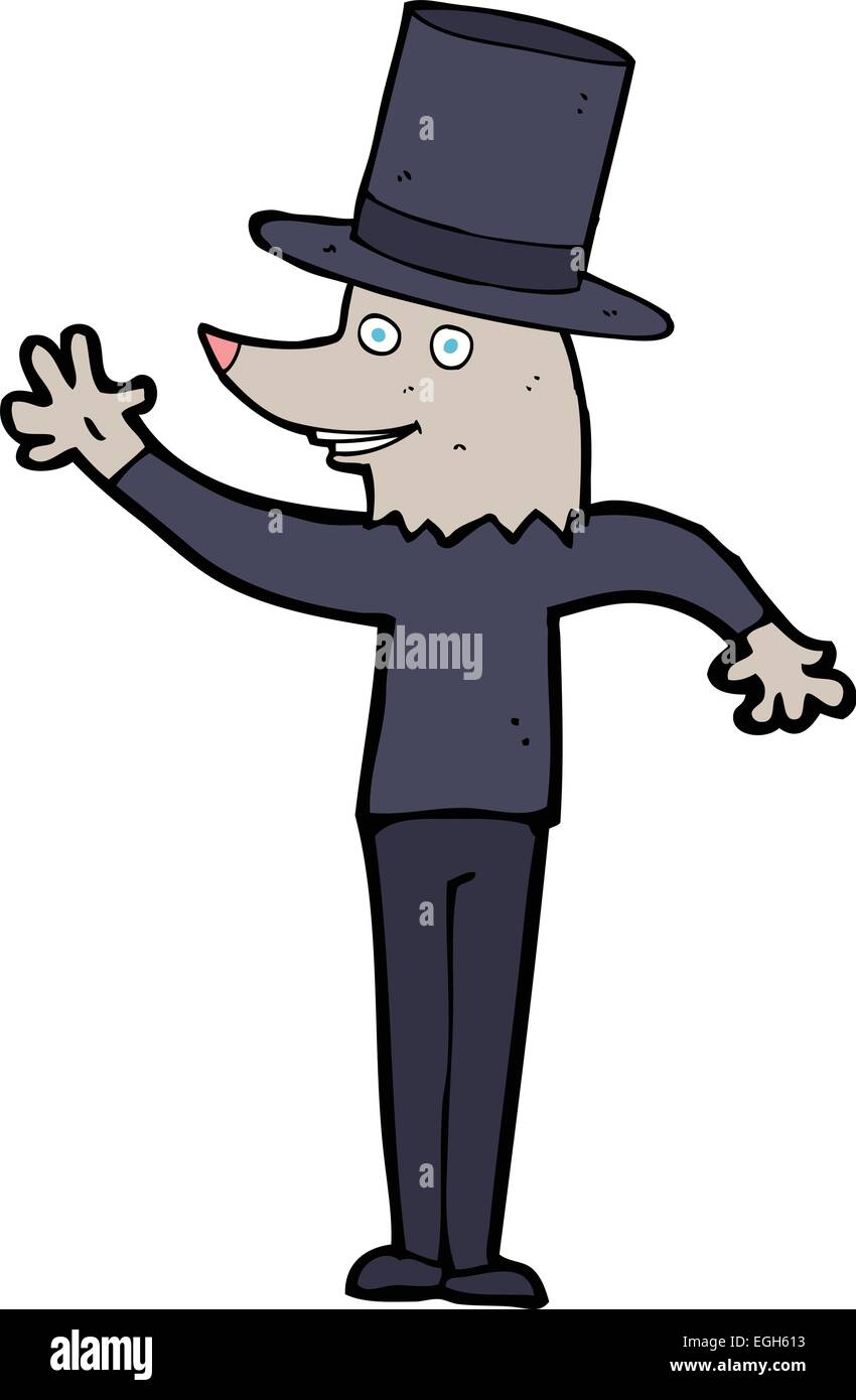 cartoon waving werewolf wearing top hat Stock Vector Image & Art - Alamy