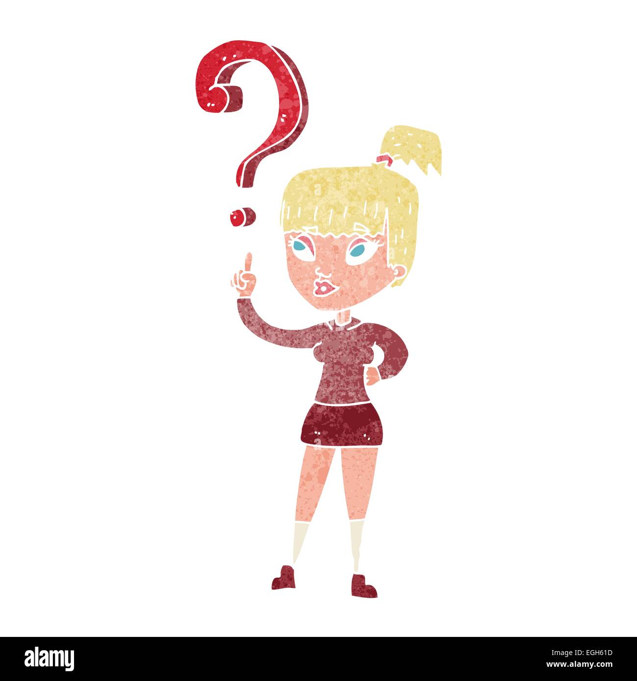 cartoon woman asking an interesting question Stock Vector Image & Art ...
