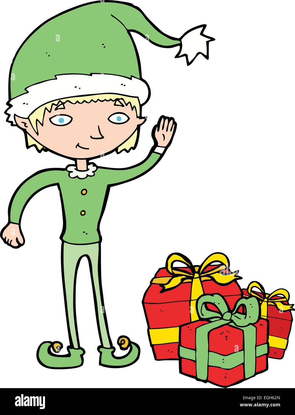 cartoon christmas elf Stock Vector Image & Art - Alamy