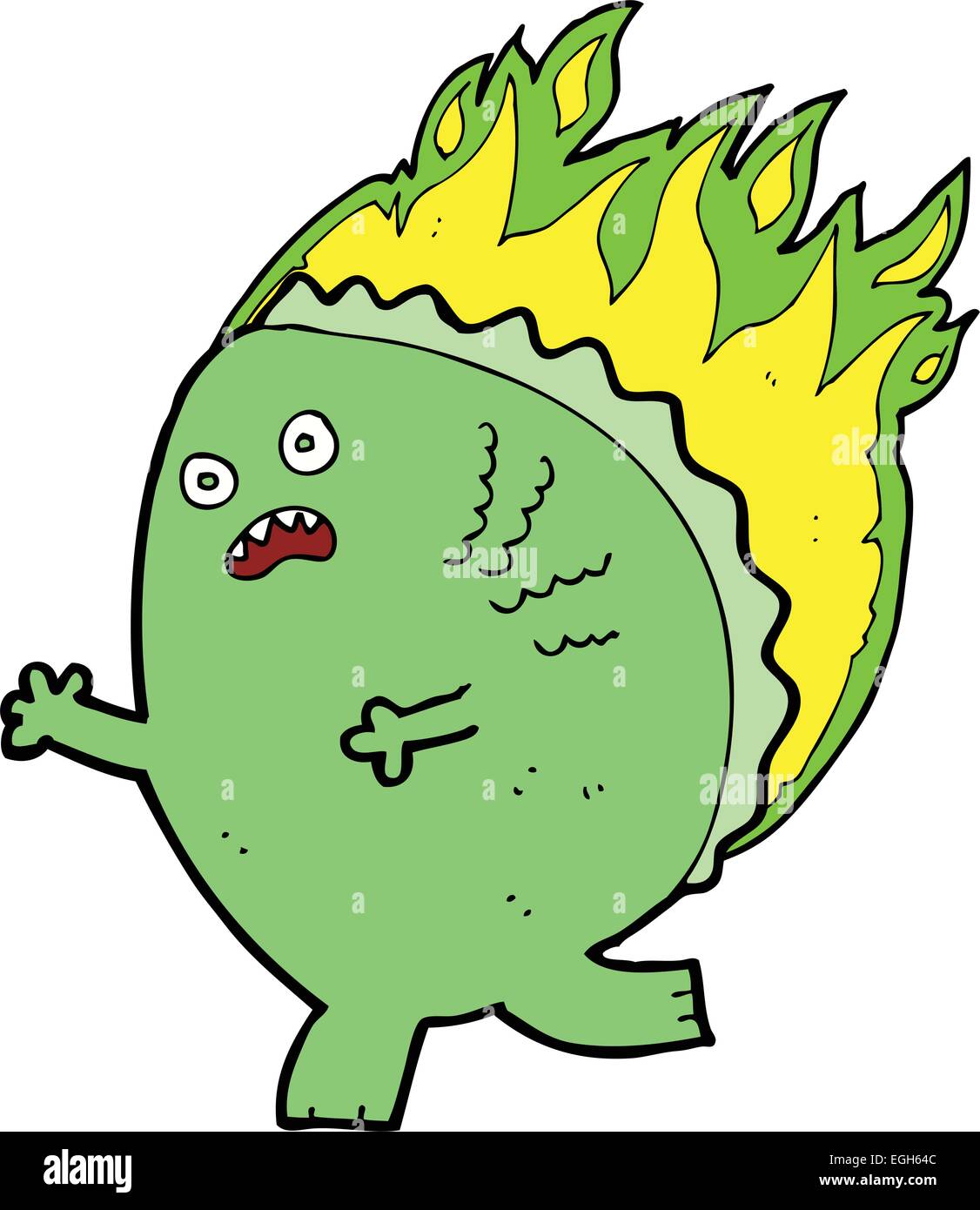 cartoon monster on fire Stock Vector Image & Art - Alamy