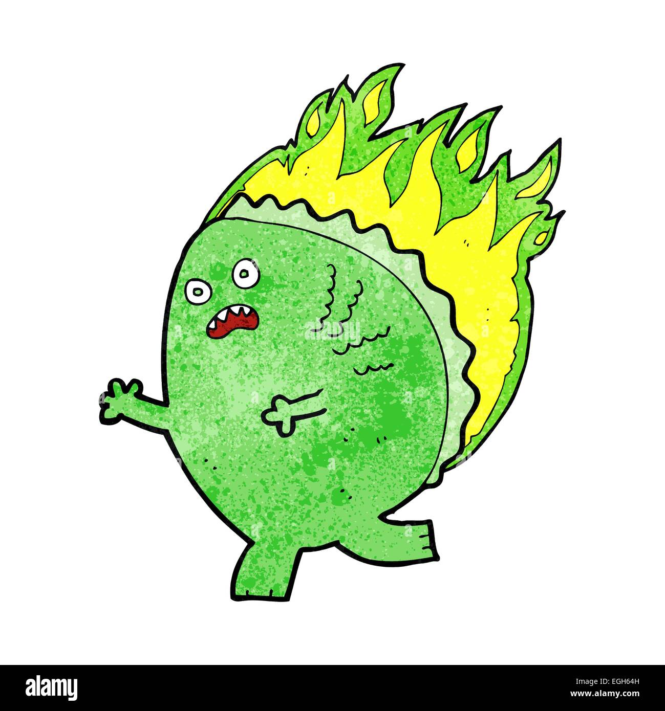 Cartoon monster on fire Cut Out Stock Images & Pictures - Alamy