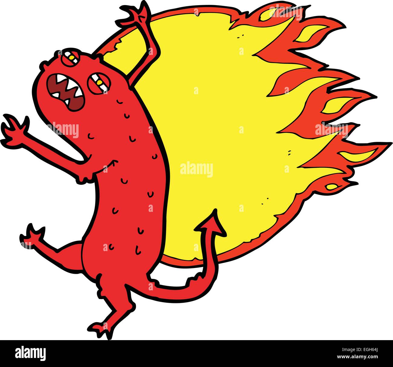 cartoon monster on fire Stock Vector Image & Art - Alamy