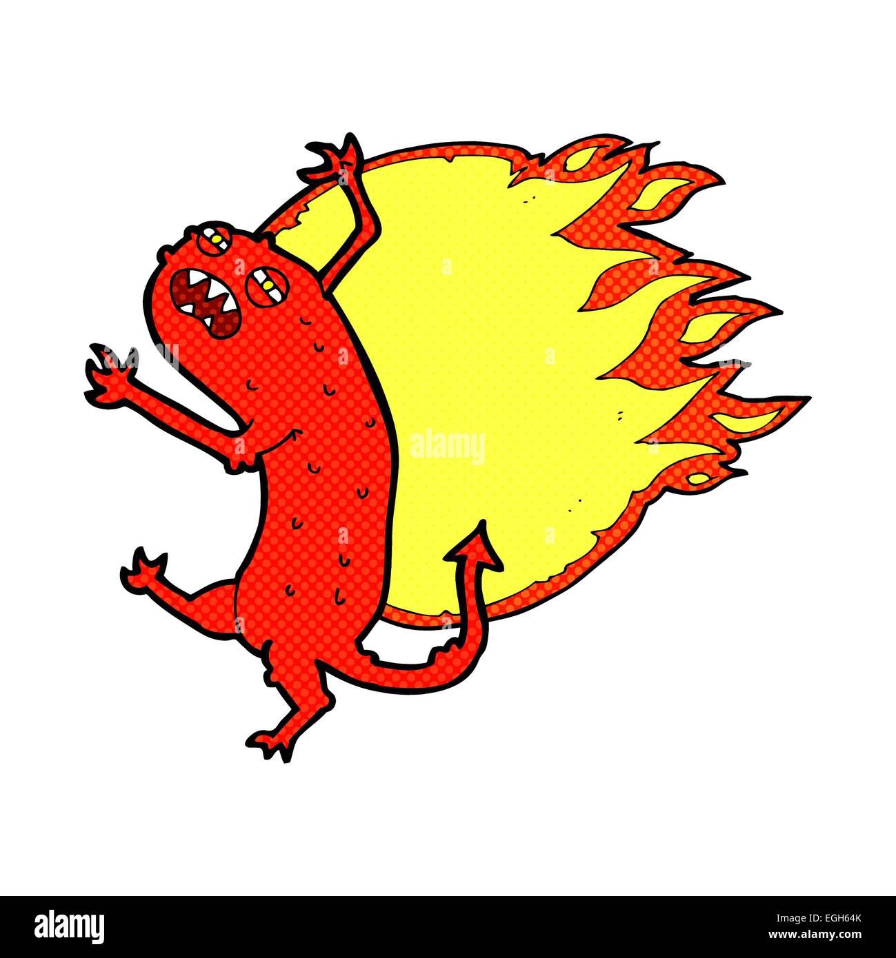 cartoon monster on fire Stock Vector Image & Art - Alamy