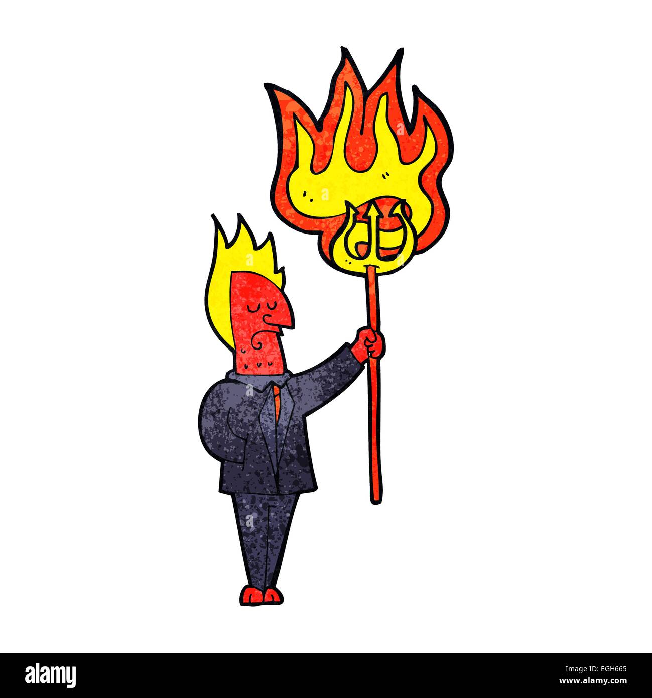 cartoon devil with flaming pitchfork Stock Vector Image & Art - Alamy